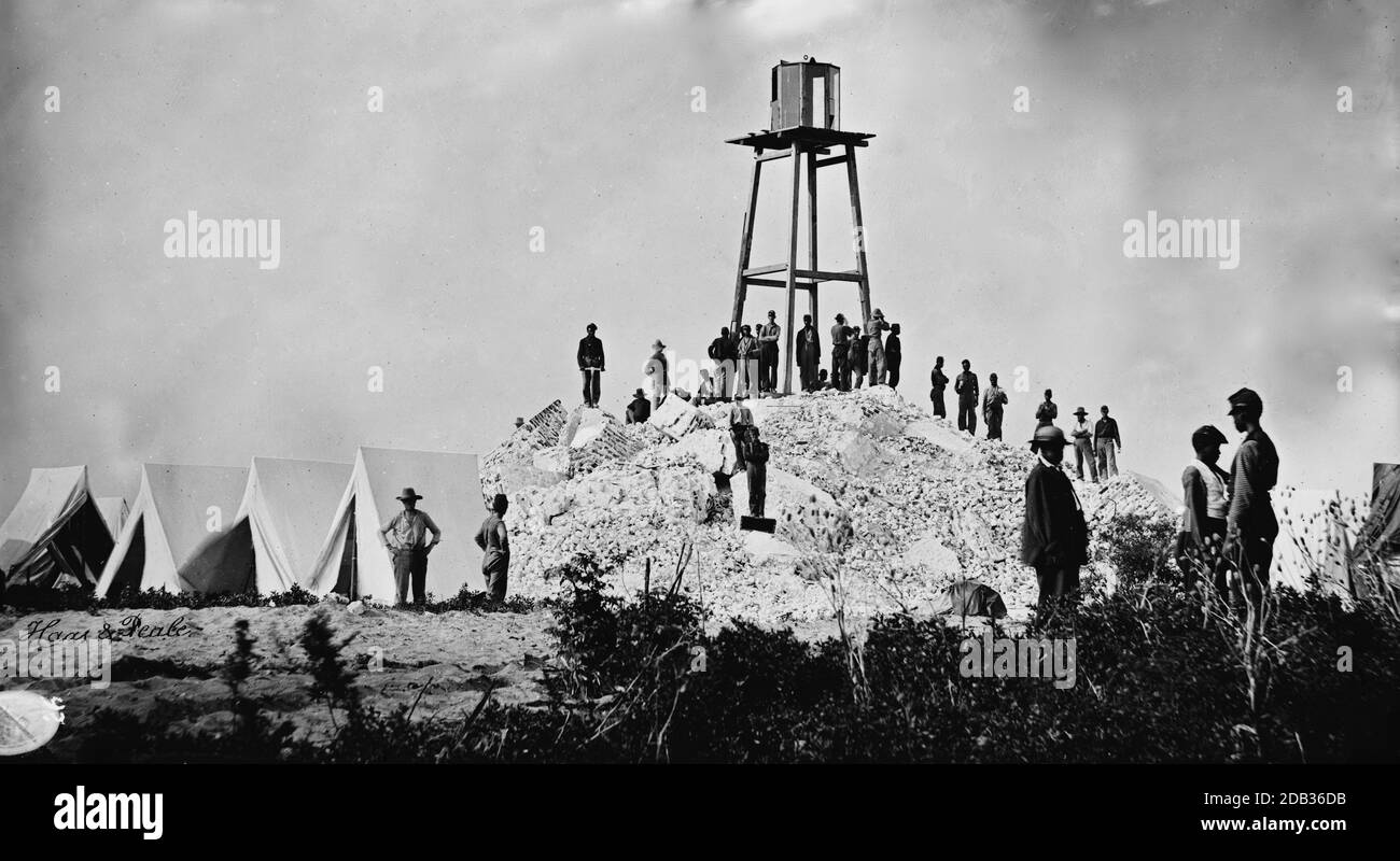 Morris Island (vicinity), South Carolina. Ruins of Charleston ...