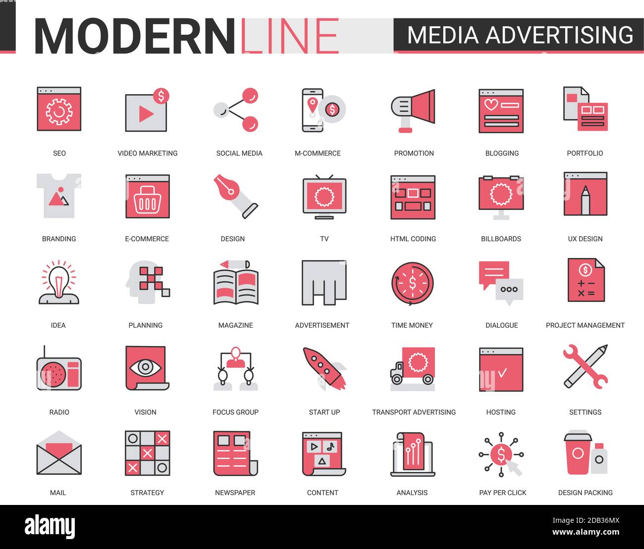 Media content icon set Stock Vector Images - Alamy