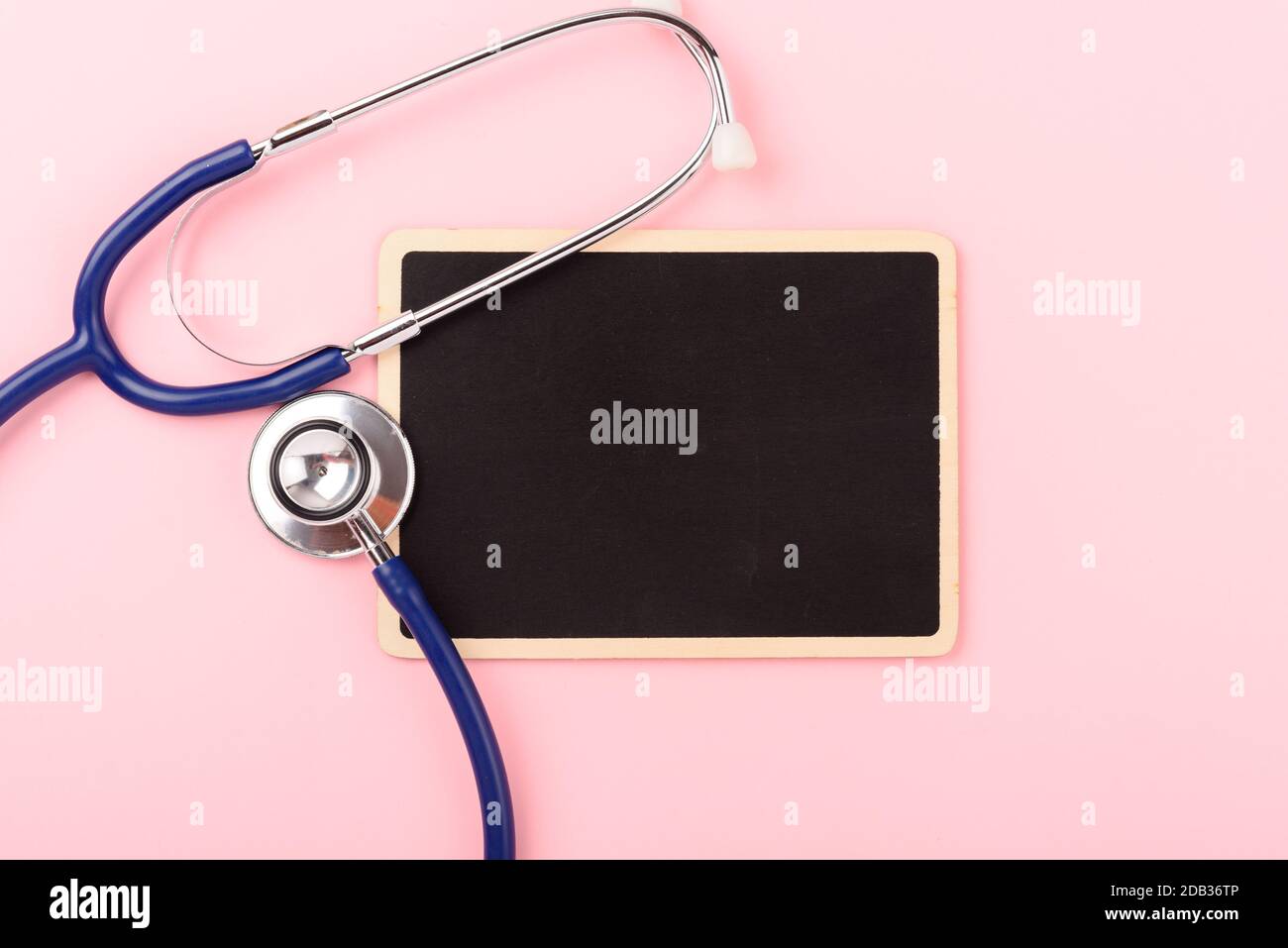 Doctor's Day concept, flat lay top view, equipment medical red heart ...