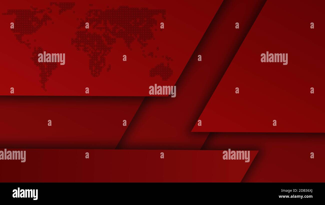 Abstract background of graphic elements in red colour - world map ...