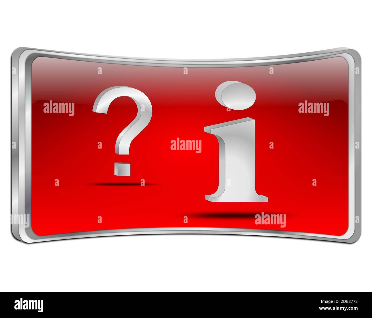 red information and question button - 3D illustration Stock Photo - Alamy