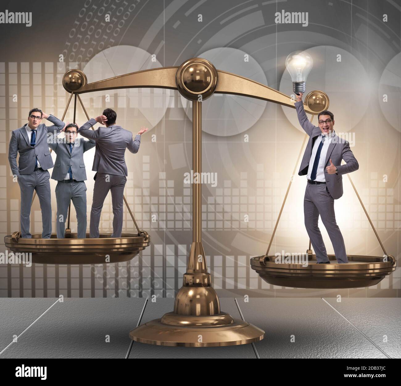 The man with idea is more important than people without ideas Stock ...