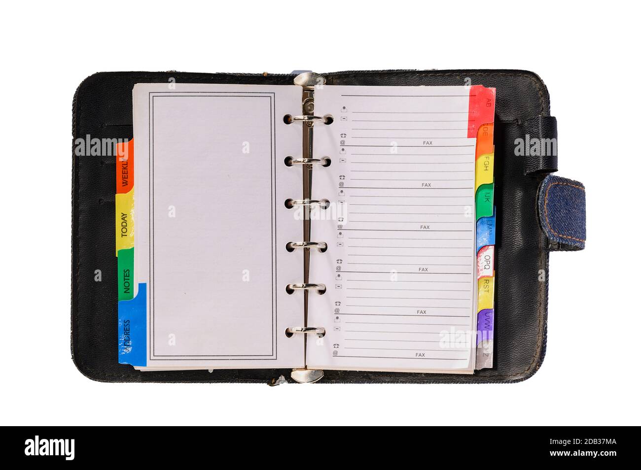 Address book personal organizer on white background Stock Photo - Alamy