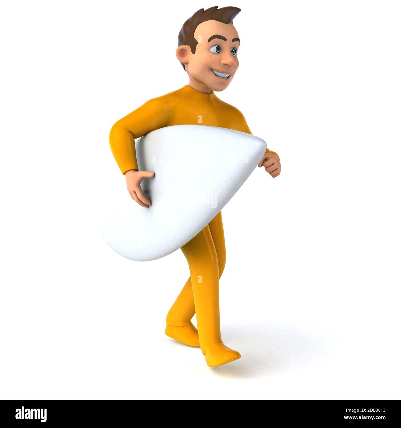 Fun 3D cartoon yellow character Stock Photo - Alamy