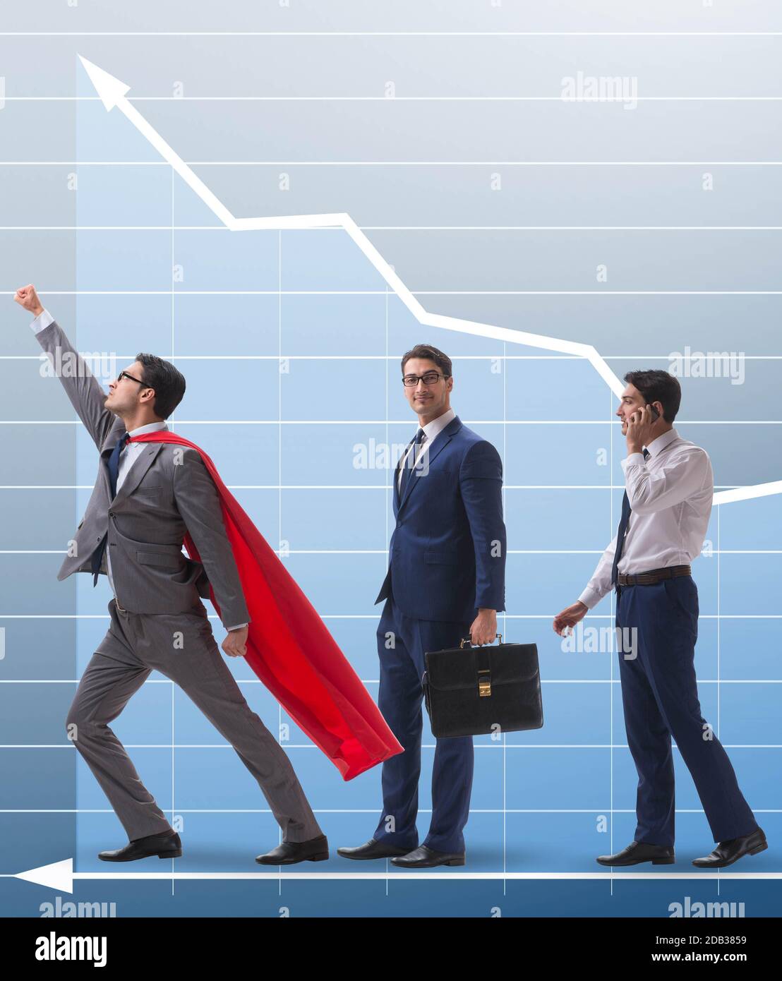 The business concept with man progressing through stages Stock Photo ...