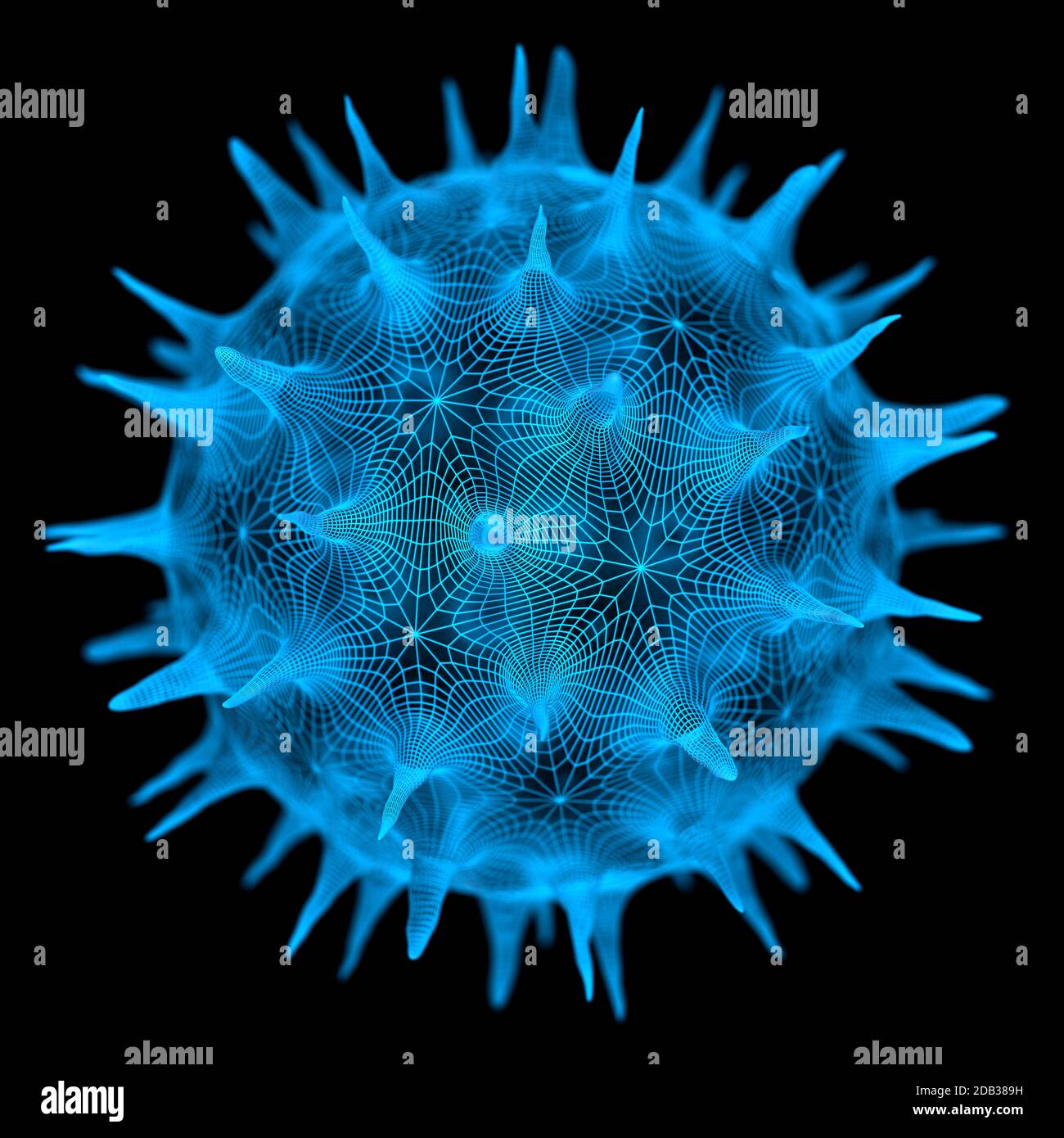 Conceptual illustrative virus. Image of a virus, pathogen with a ...