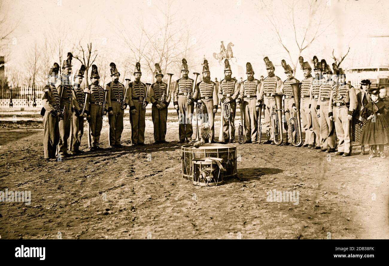Washington, D.C. Band of 9th Veteran Reserve Corps, in shakoes and ...