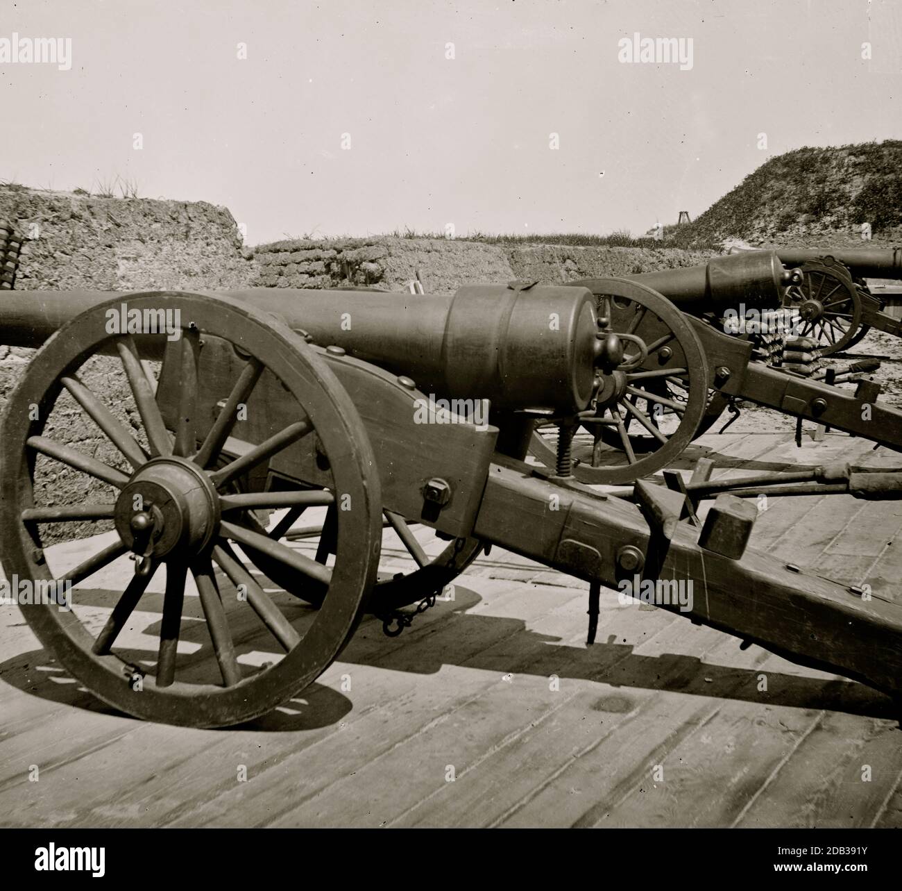 Morris Island, S.C. Battery of 100-pdr. Parrott guns inside Fort Putnam ...