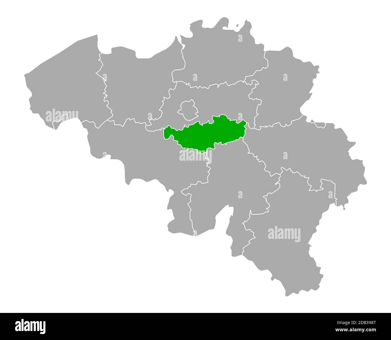 Map of Walloon Brabant in Belgium Stock Photo - Alamy