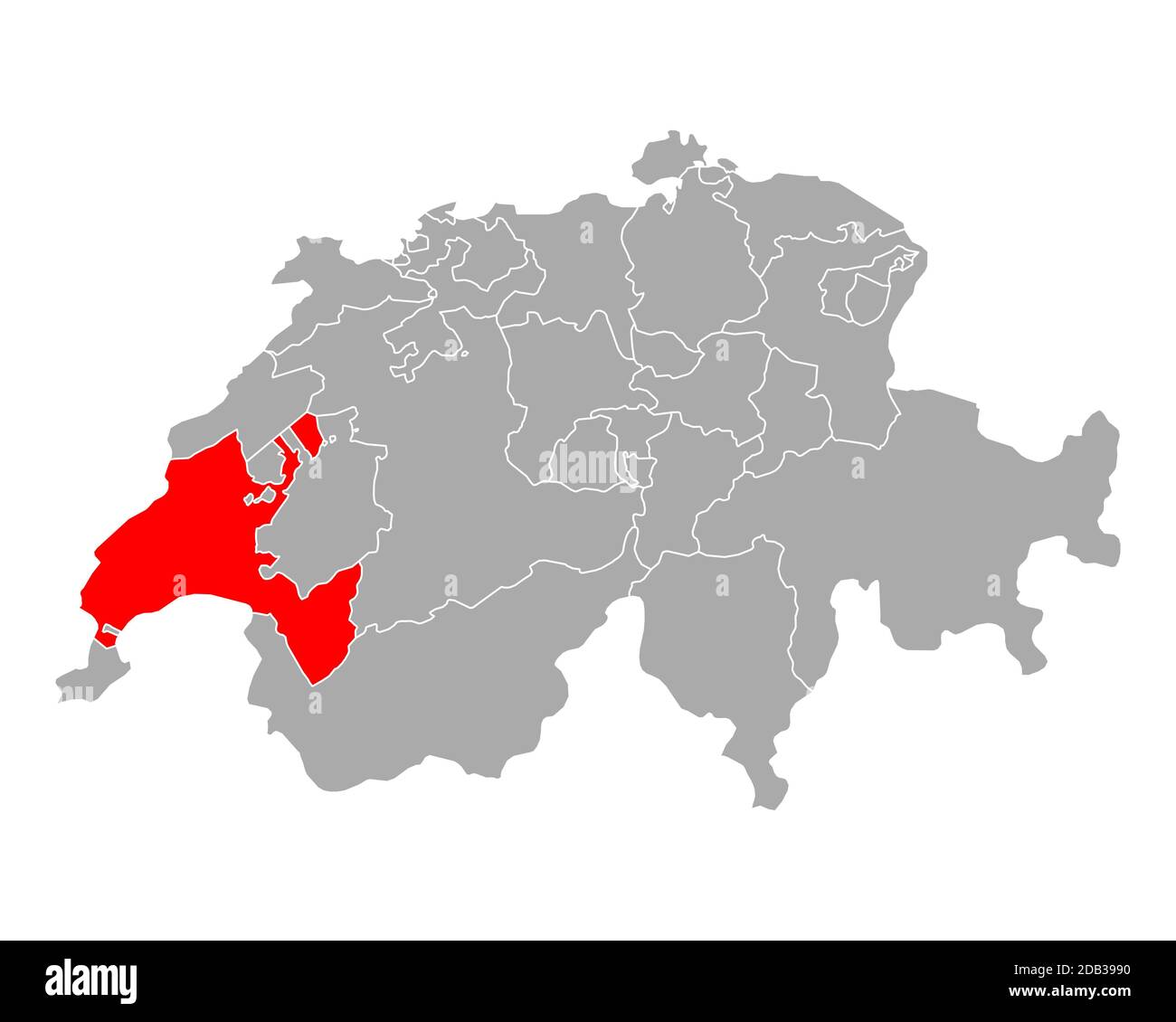 Map of Vaud in Switzerland Stock Photo - Alamy