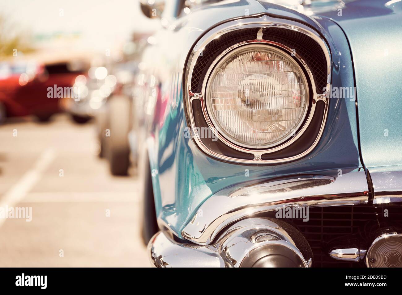 Red classic car headlights close hi-res stock photography and images ...