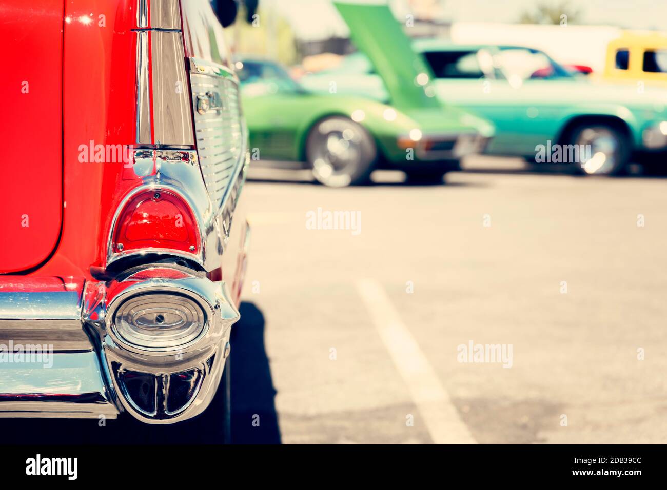 Classic american car in vintage color, low angle photograph Stock Photo ...