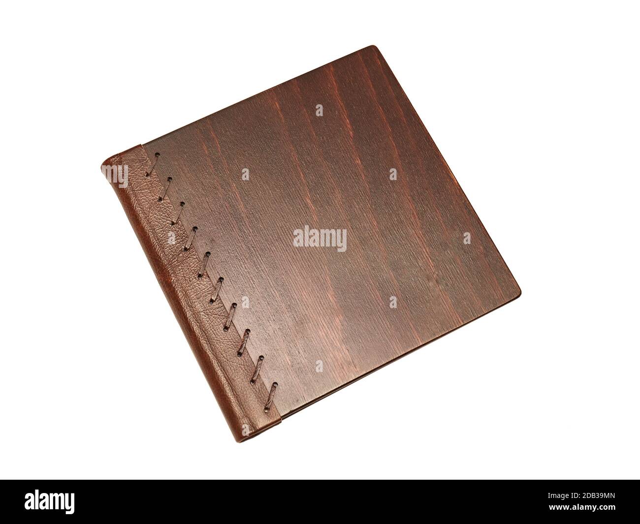 Note book with hard wooden cover Stock Photo - Alamy