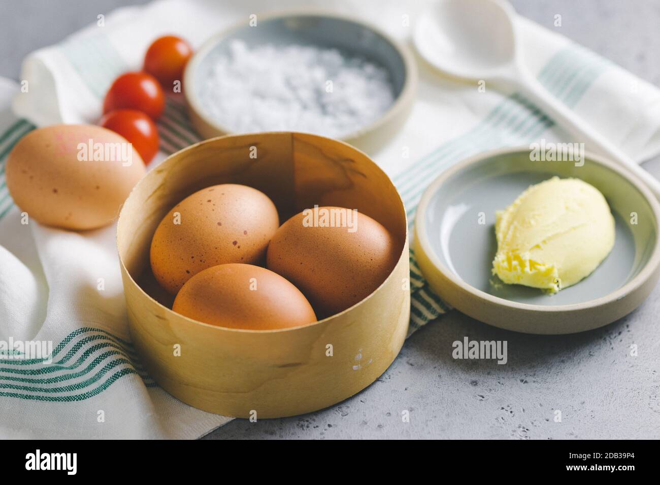 Raw cooked eggs hi-res stock photography and images - Alamy