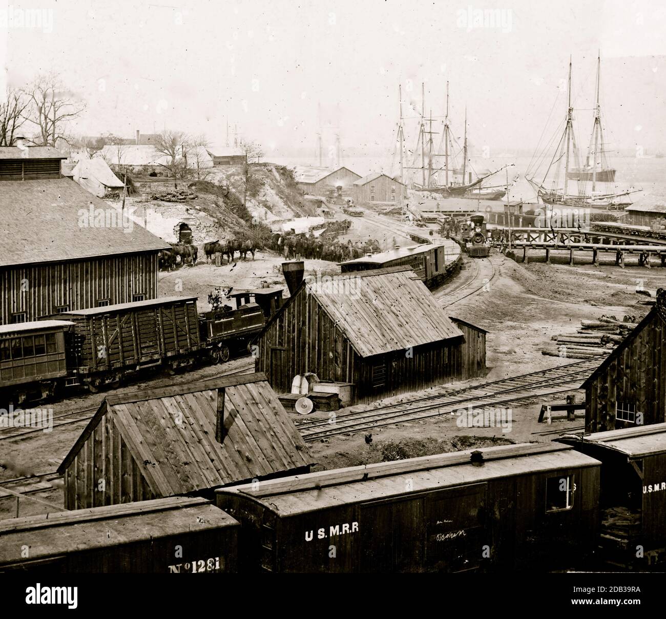 City Point, Virginia. Railroad yard and transports Stock Photo - Alamy
