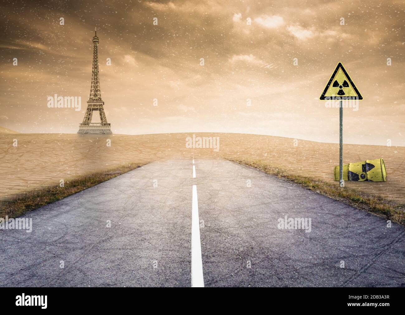 a nuclear ice desert after nuclear accident with fallout in atown Stock ...