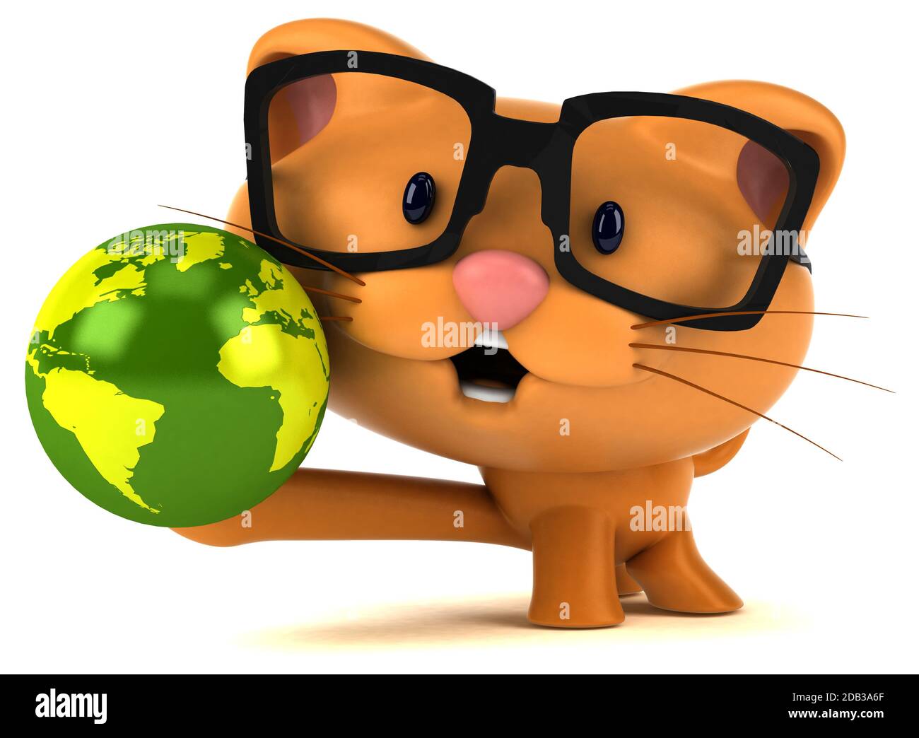 Fun cat - 3D Illustration Stock Photo - Alamy