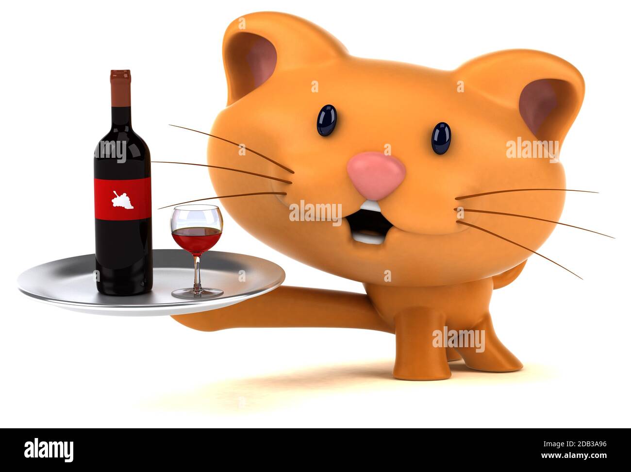 Fun cat - 3D Illustration Stock Photo - Alamy