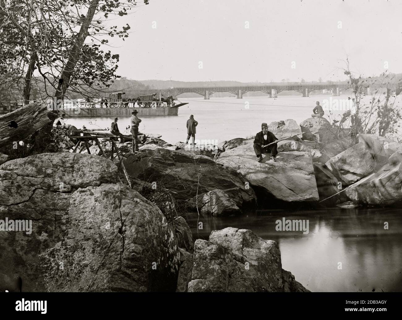 Washington, D.C. Georgetown ferry-boat carrying wagons, and Aqueduct ...