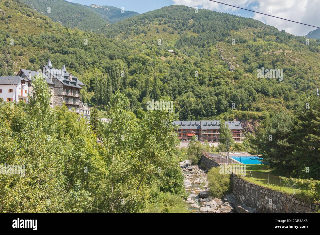 atmosphere and architecture of a small Spanish village in the Pyrenees ...