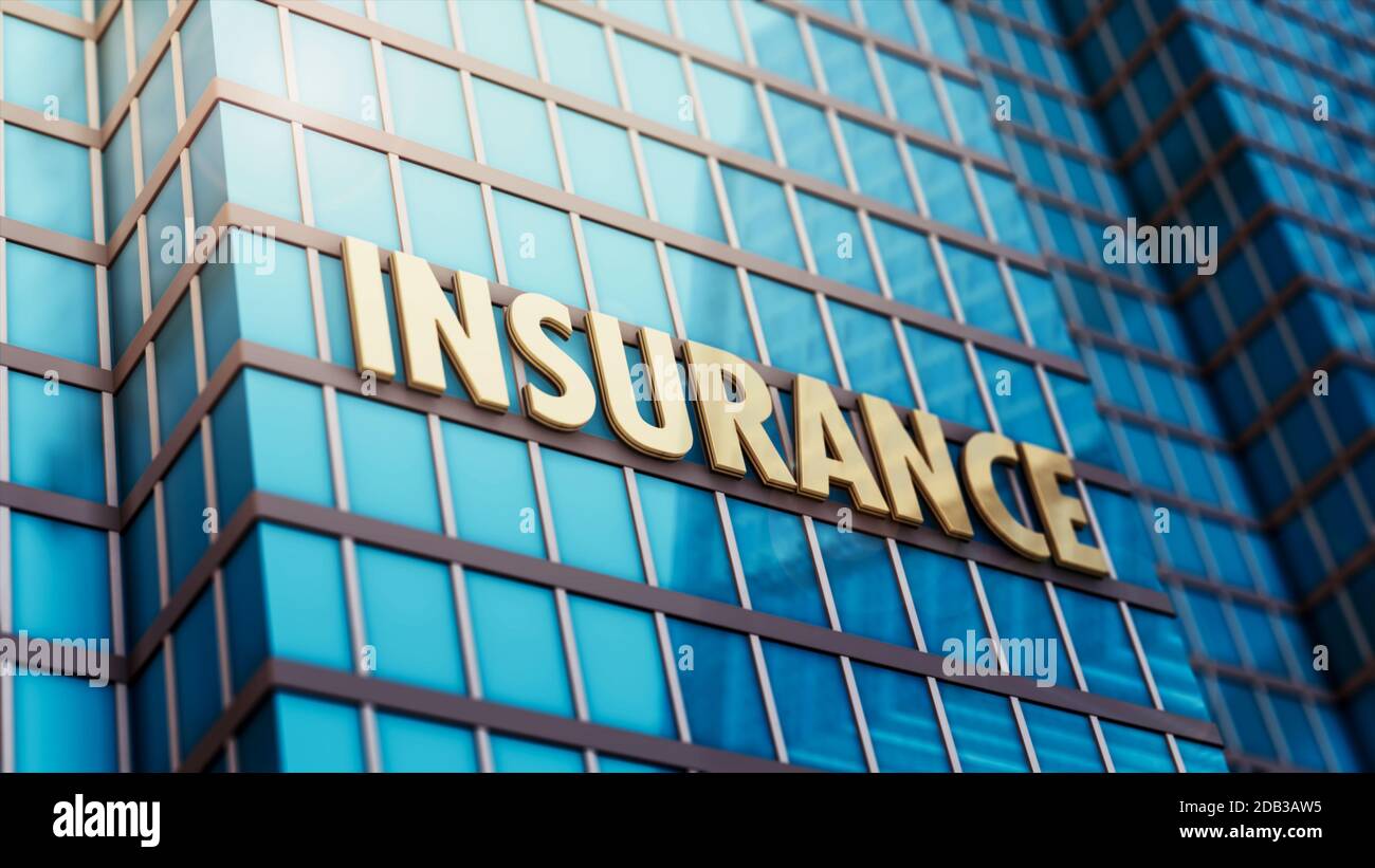 insurance company headquarters, concept of business and finance (3d ...