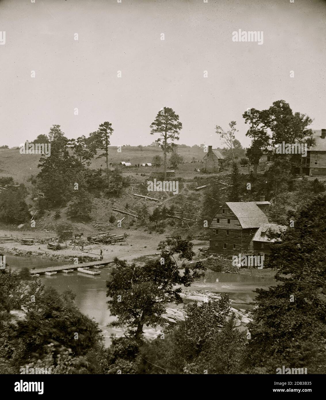 Jericho Mills, Virginia. Looking up North Anna river from south bank ...