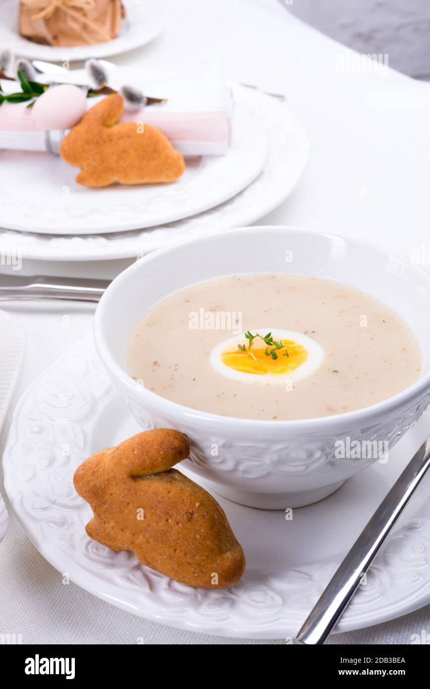 Easter in Polish: sour flour soup for Easter breakfast (Żurek Stock ...