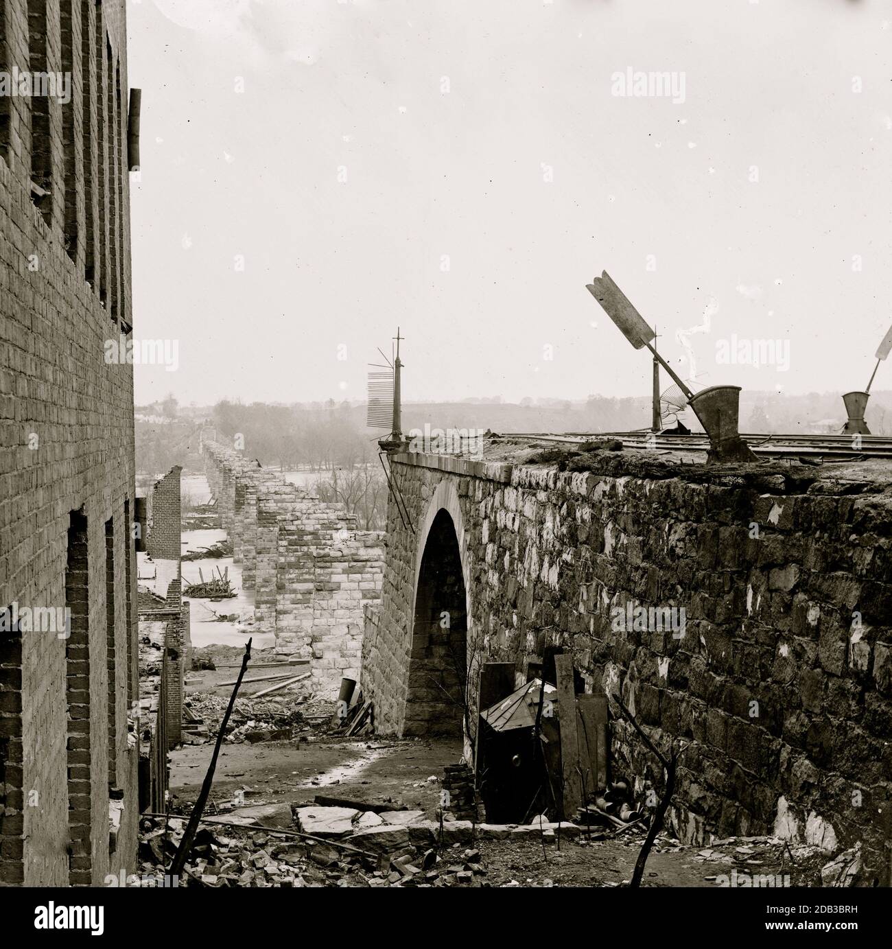 Richmond, Va. Ruins of Richmond & Petersburg Railroad bridge Stock ...