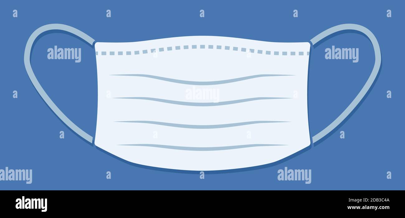 Blue face mask icon or symbol flat design vector illustration Stock ...