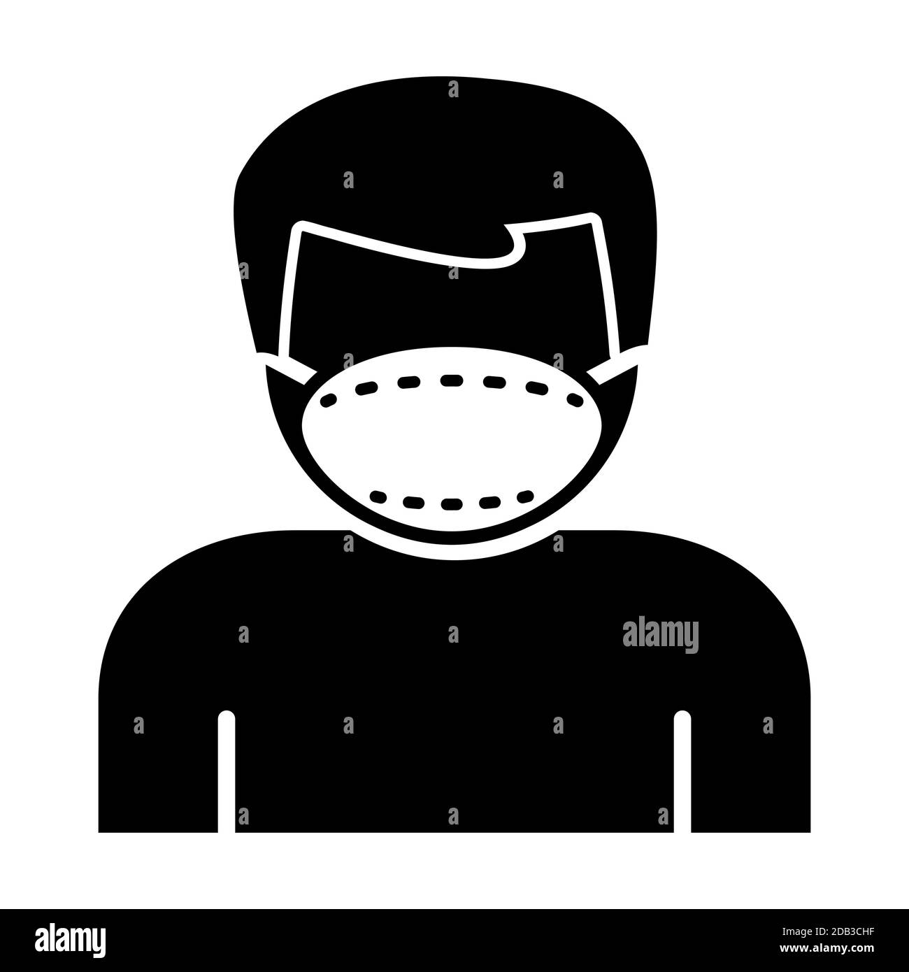 Man with face mask for virus protection symbol vector illustration icon ...