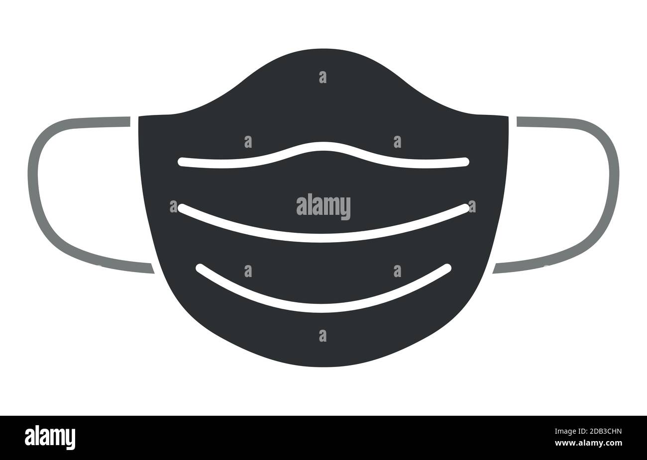 Respiratory protection and face mask simple grey icon or symbol vector ...