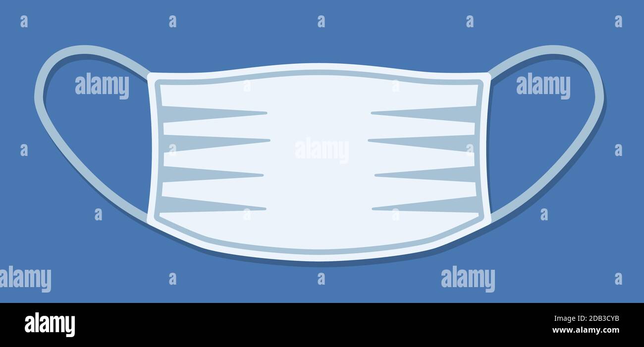 Blue face mask icon or symbol flat design vector illustration Stock ...