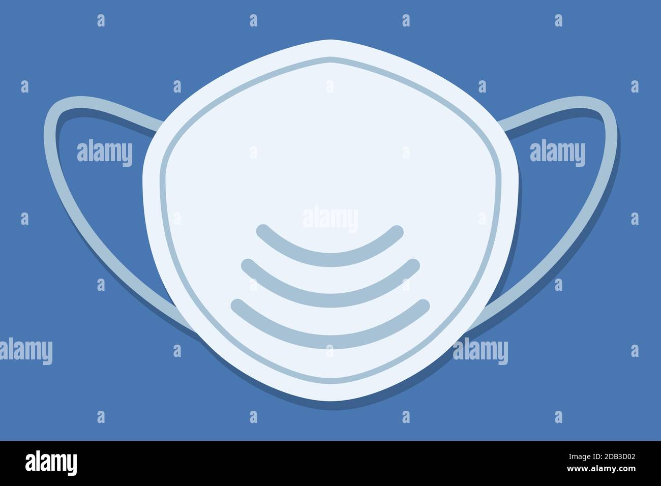 Blue face mask icon or symbol round shape flat design vector ...