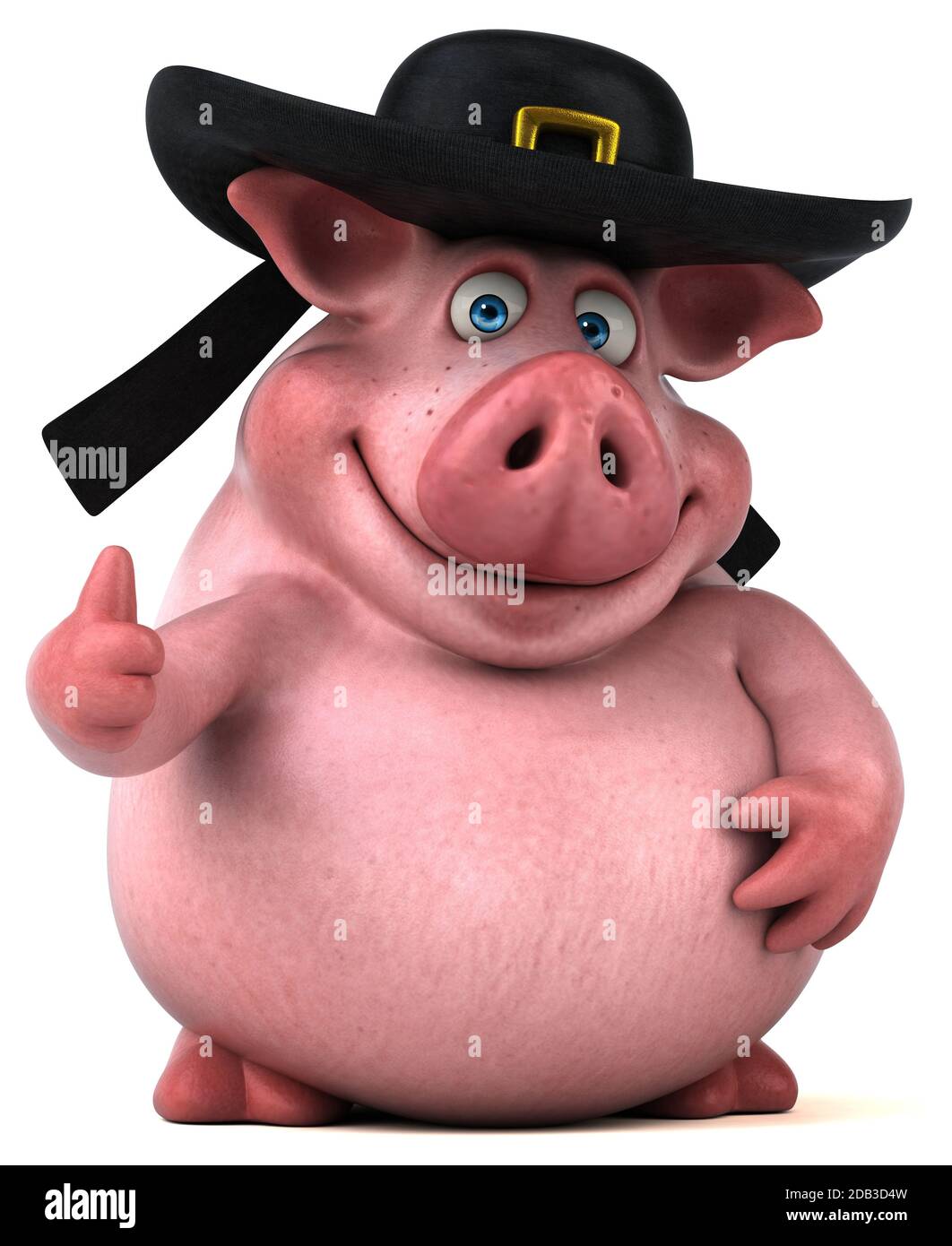 Fun Pig - 3D Illustration Stock Photo - Alamy