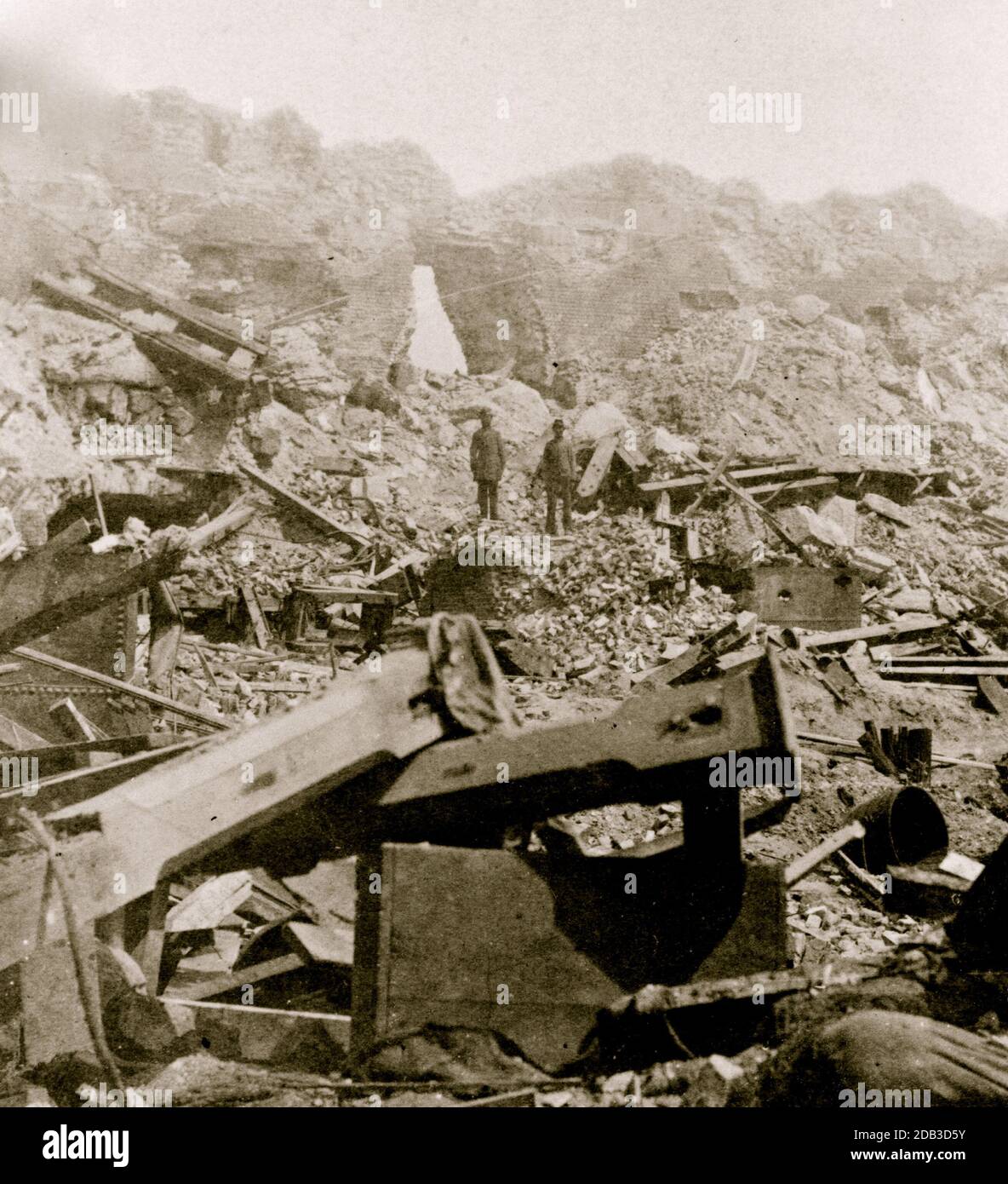 Interior view of Fort Sumter showing ruins, taken by a Confederate ...