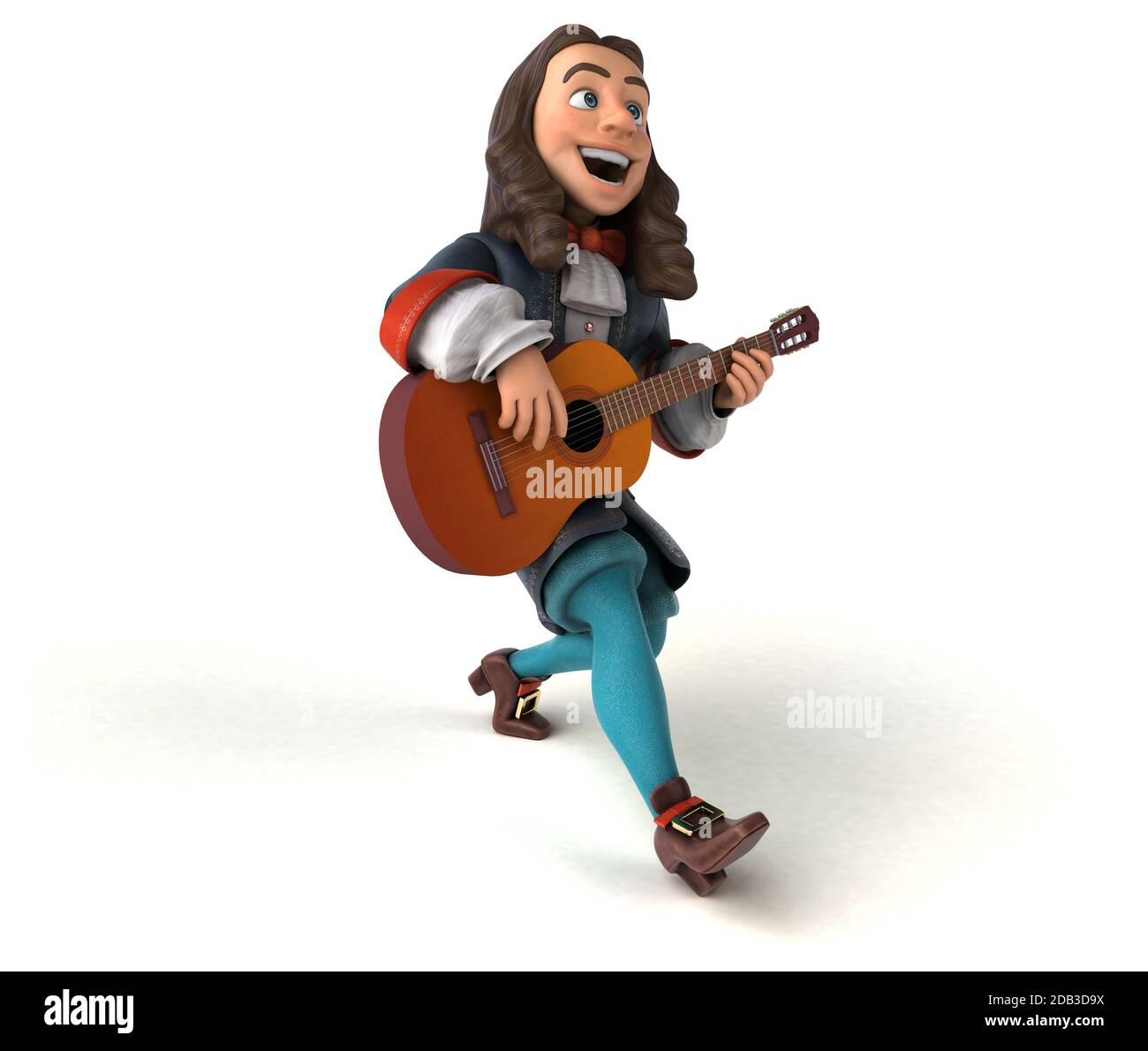 3D Illustration of a cartoon man in historical baroque costume Stock ...