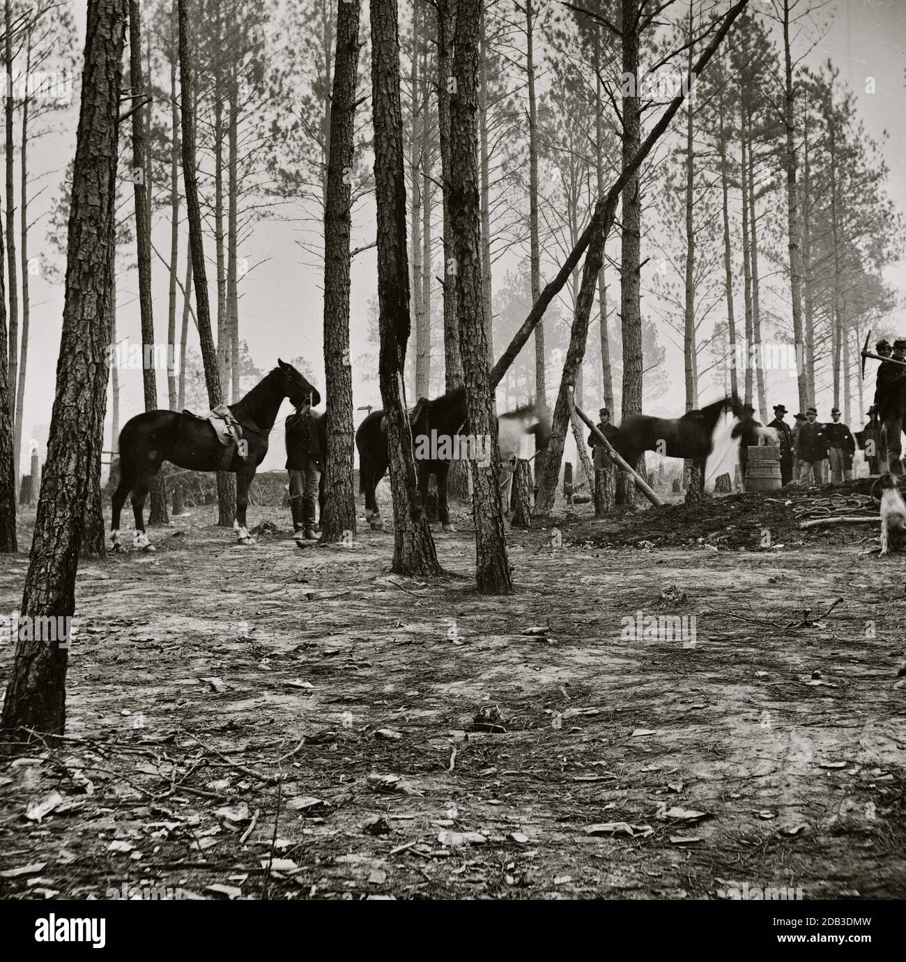 Cavalry detail at Gen. Adelbert Ames headquarters Stock Photo - Alamy