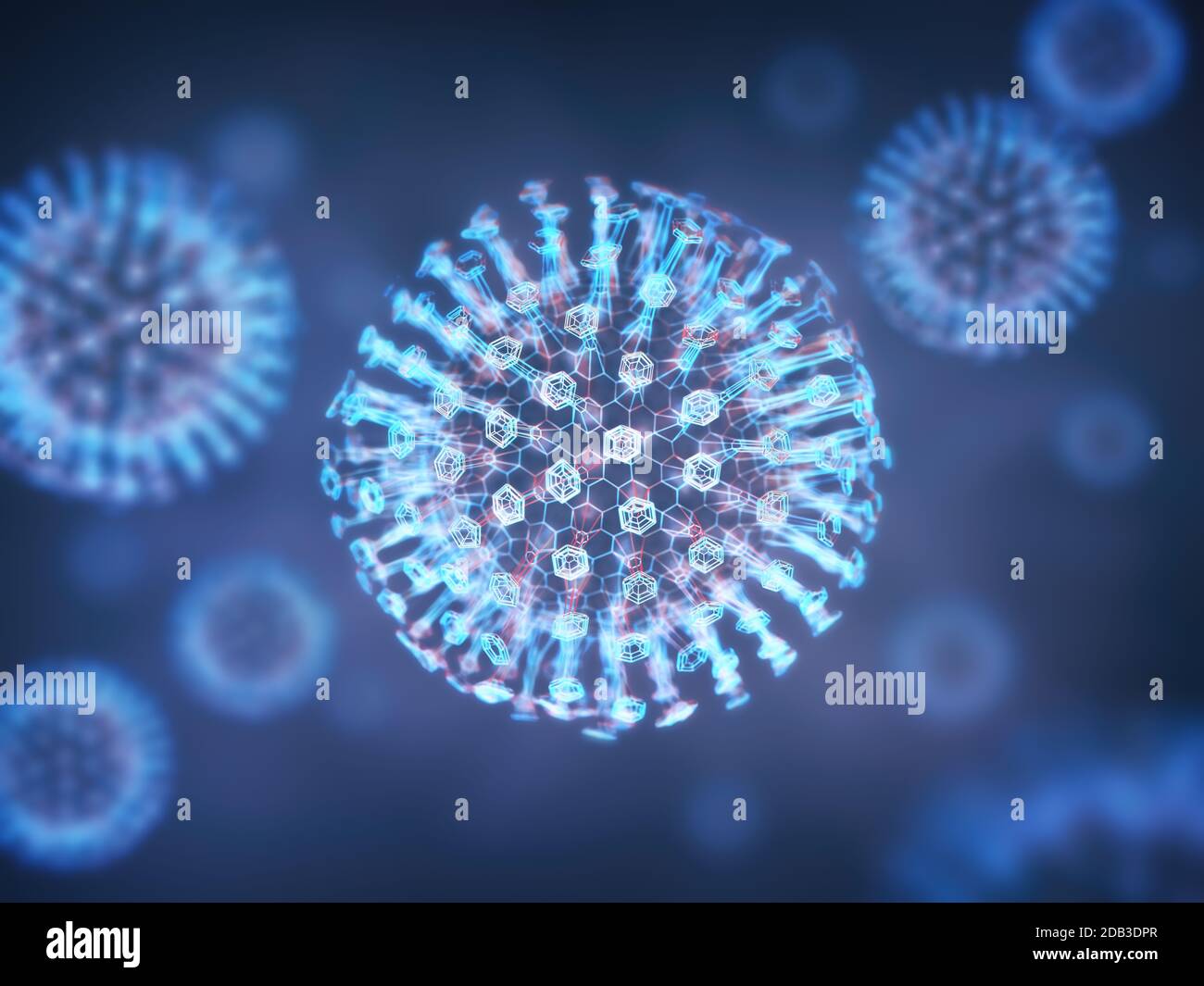 Conceptual illustrative virus. Image of a virus, pathogen with a ...