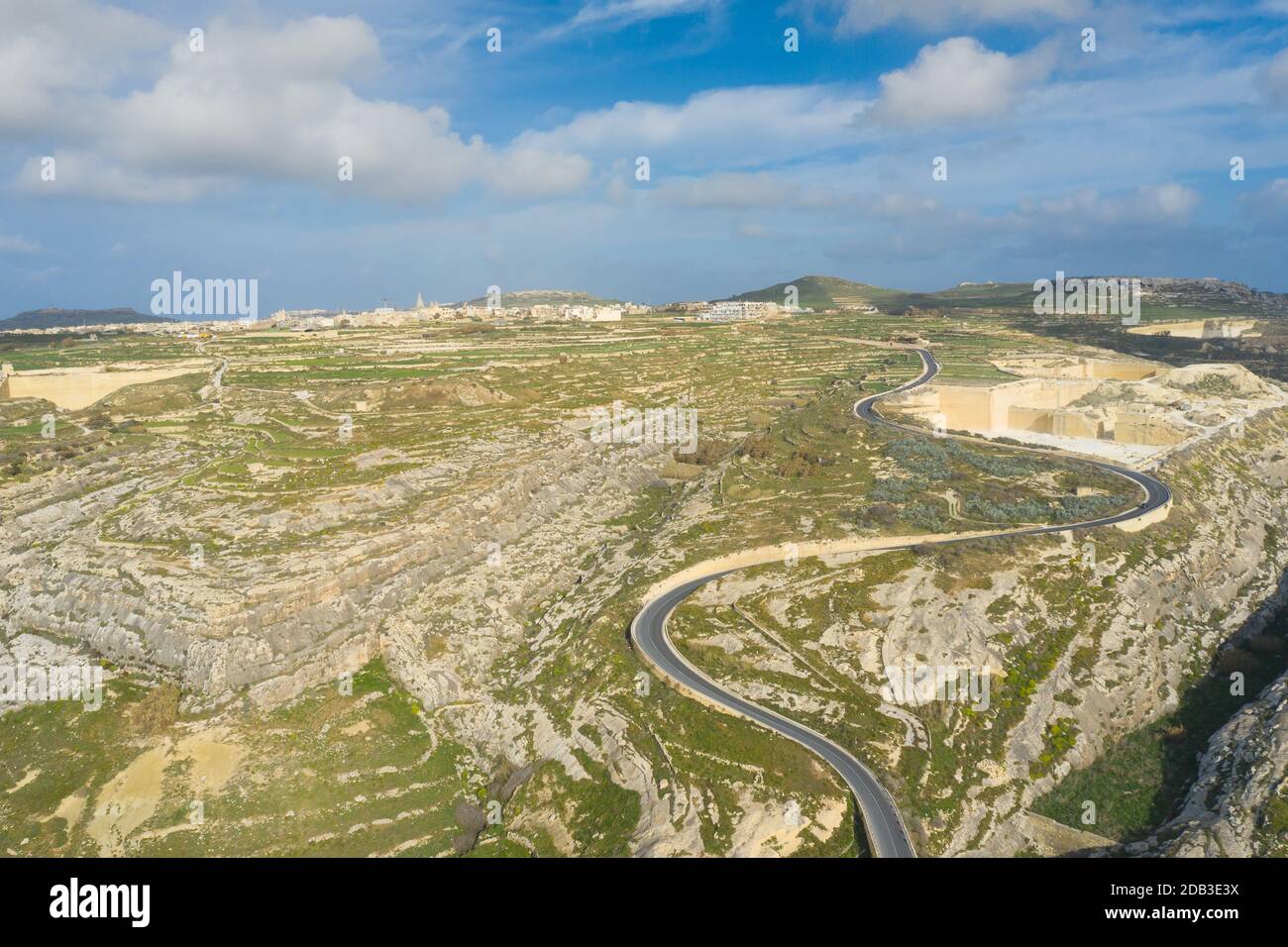 Gozo island landscape in Malta, aerial view Stock Photo - Alamy