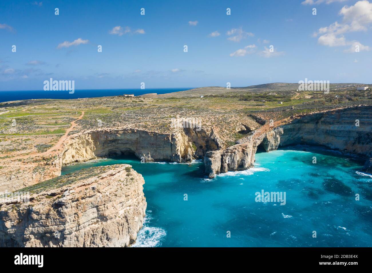 Aerial drone photo - The famous Blue Lagoon in the Mediterranean Sea ...