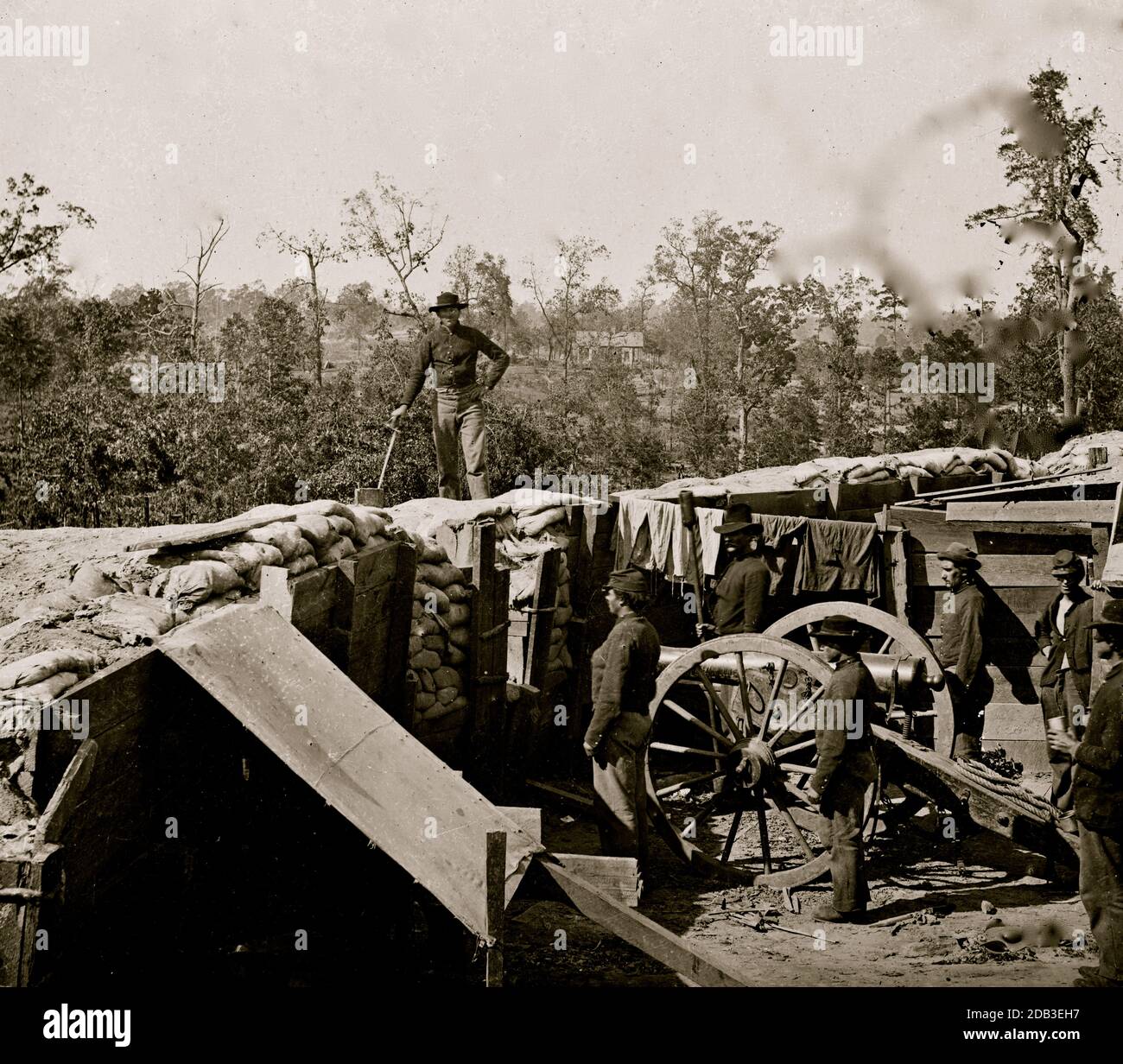 Atlanta, Georgia. Sherman's men in Confederate fort Stock Photo - Alamy