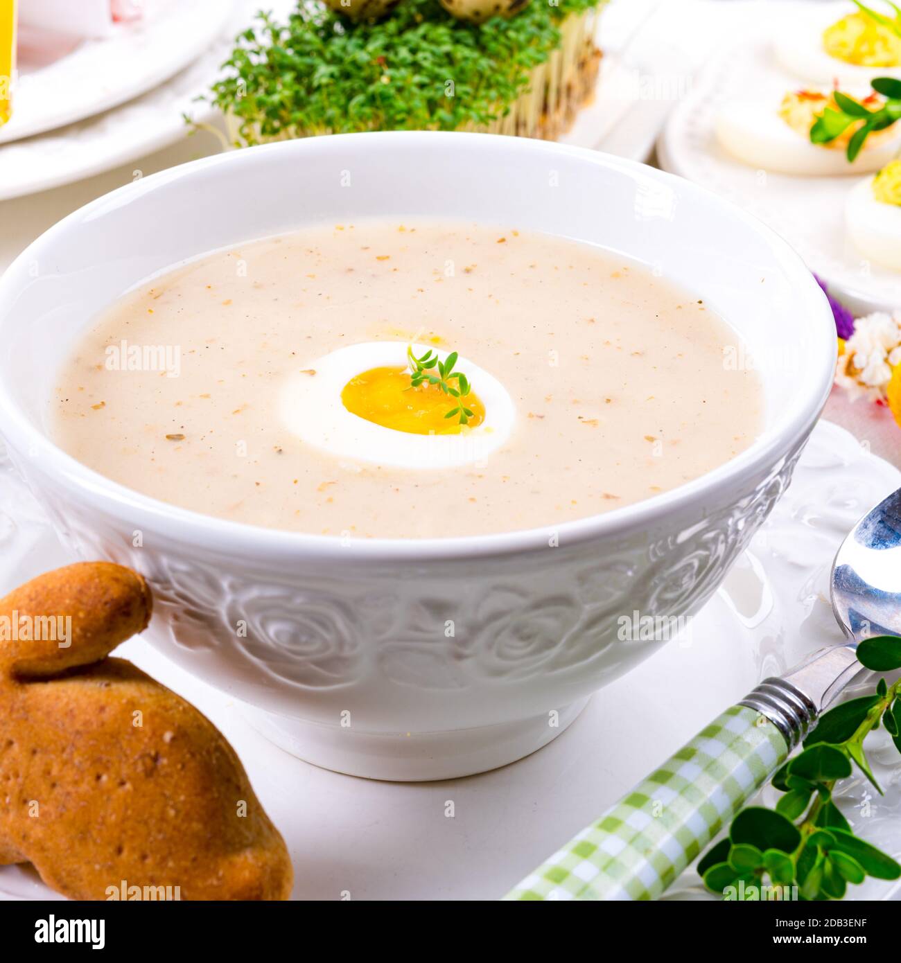 Easter in Polish: sour flour soup for Easter breakfast (Żurek Stock ...