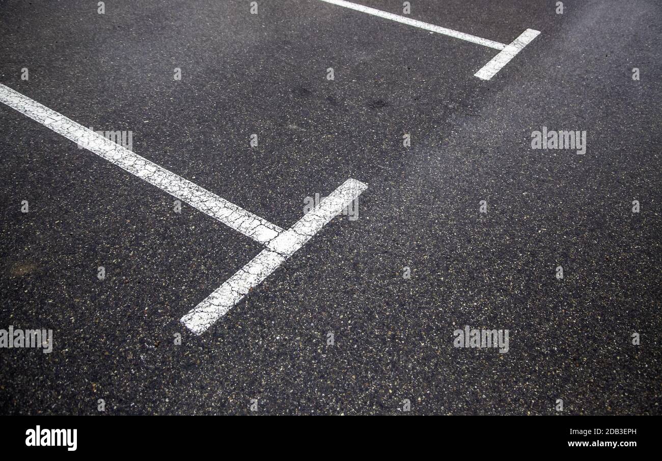 Detail of signs for parking in an outdoor parking lot in the city Stock ...