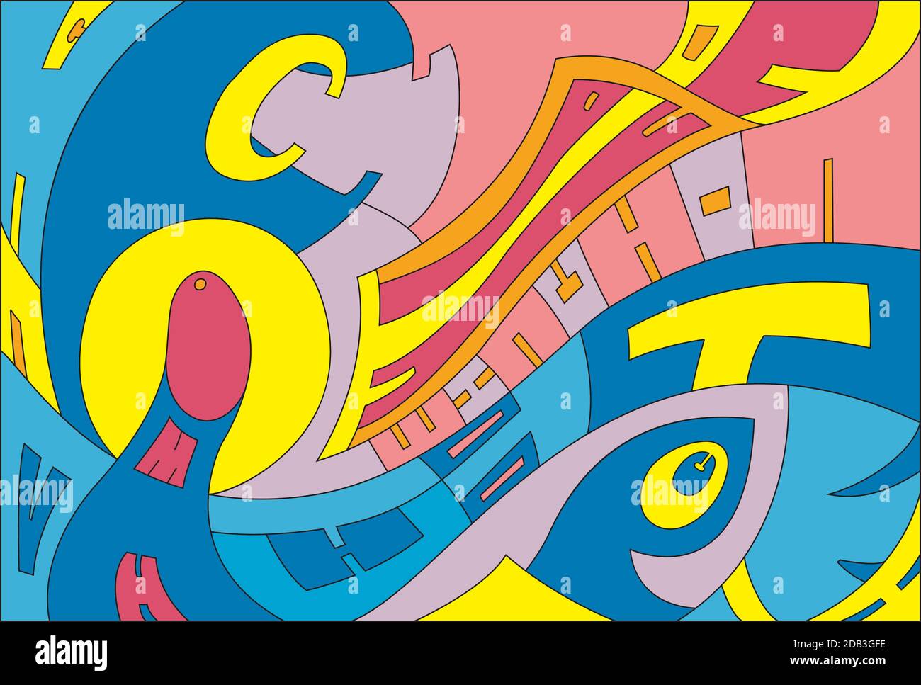 Color composition of letters. Template for card, poster, print Stock ...