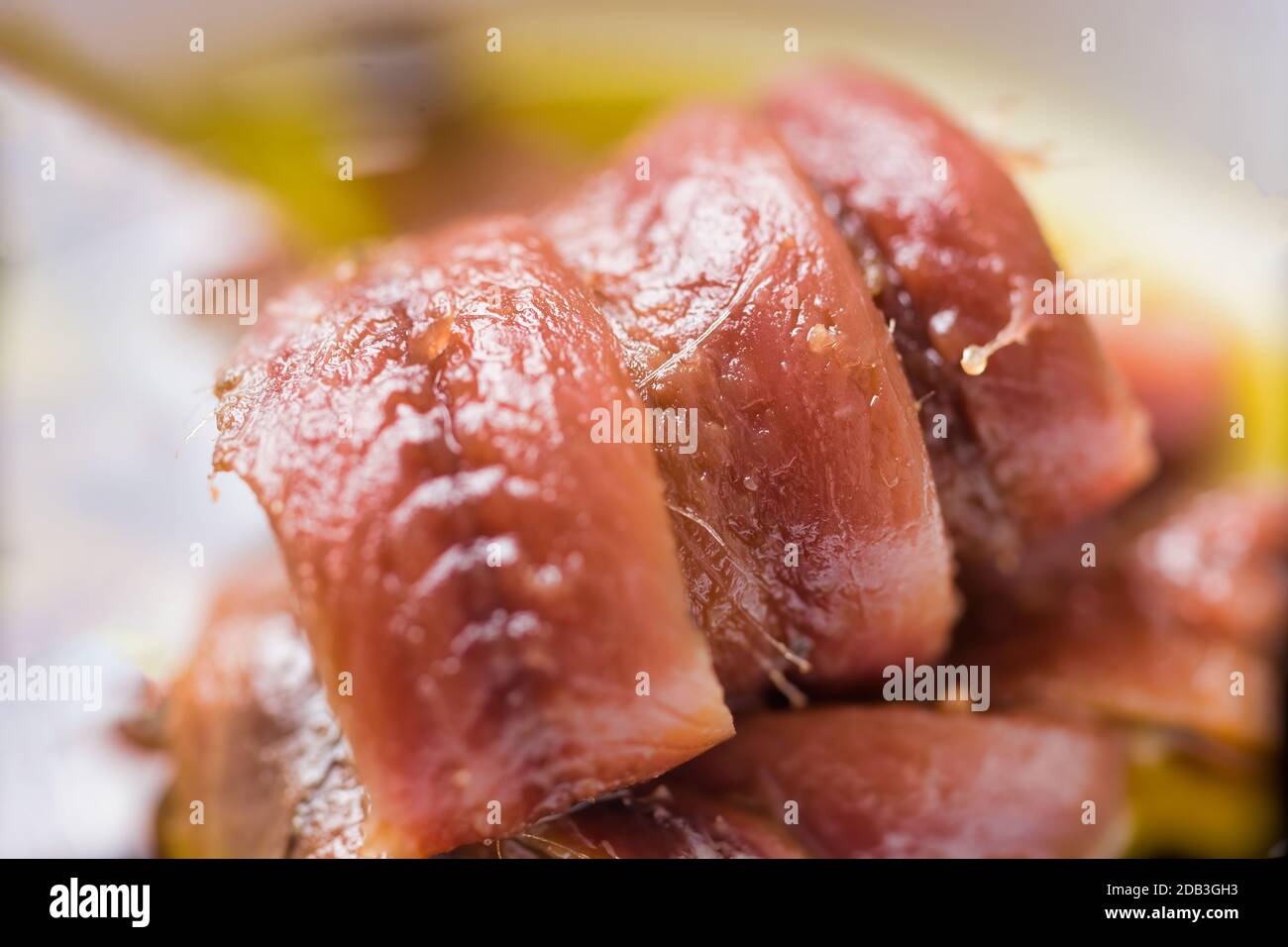 close up salted anchovy fillets Stock Photo - Alamy