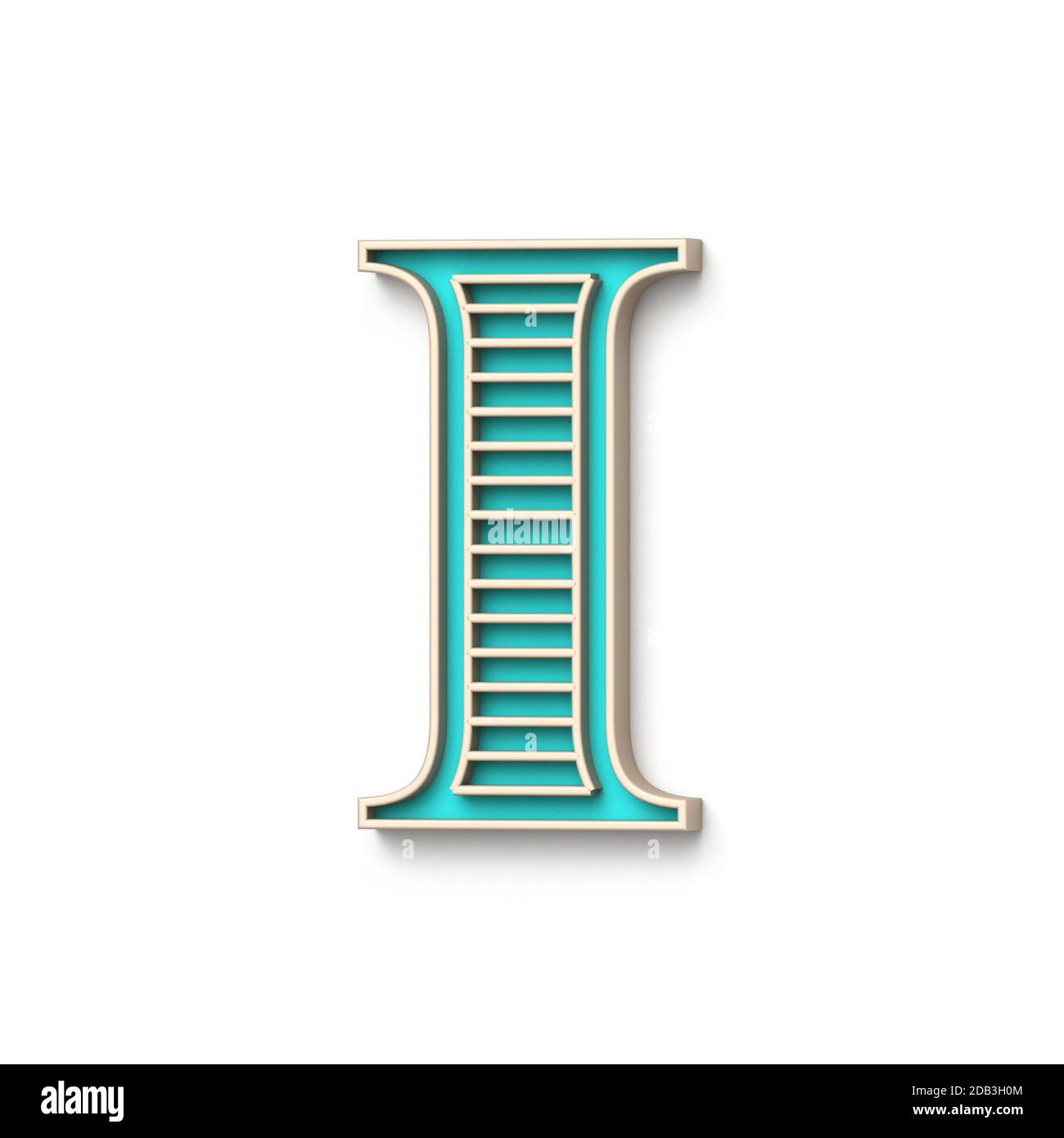 Classic old fashioned font Letter I 3D render illustration isolated on ...