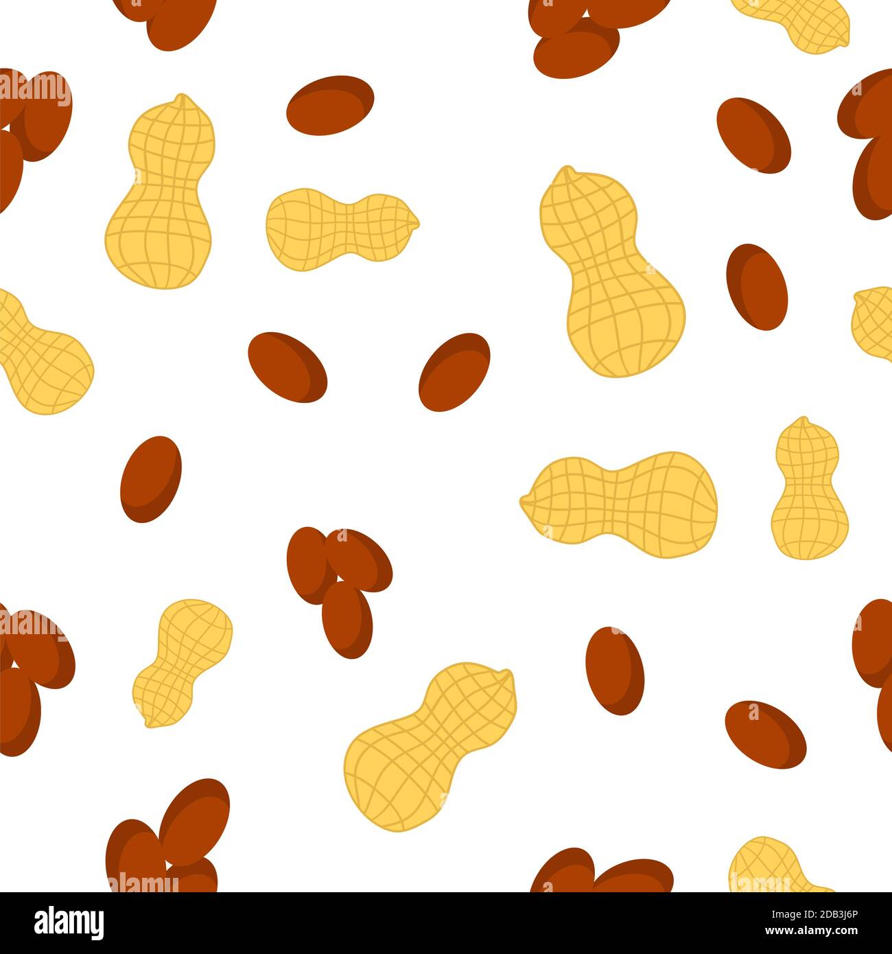 Tasty Peanut Seamless Pattern Isolated on White Background. Nut Seeds ...