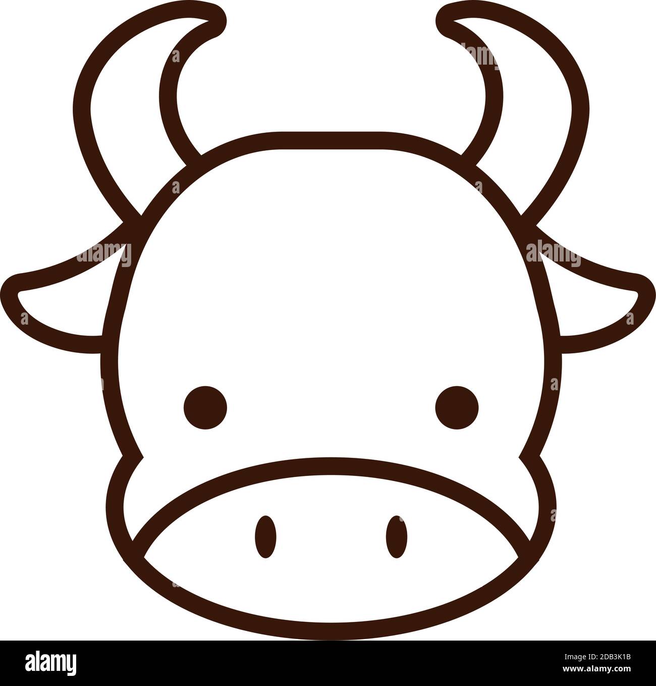 cute little bull kawaii animal line style vector illustration design ...