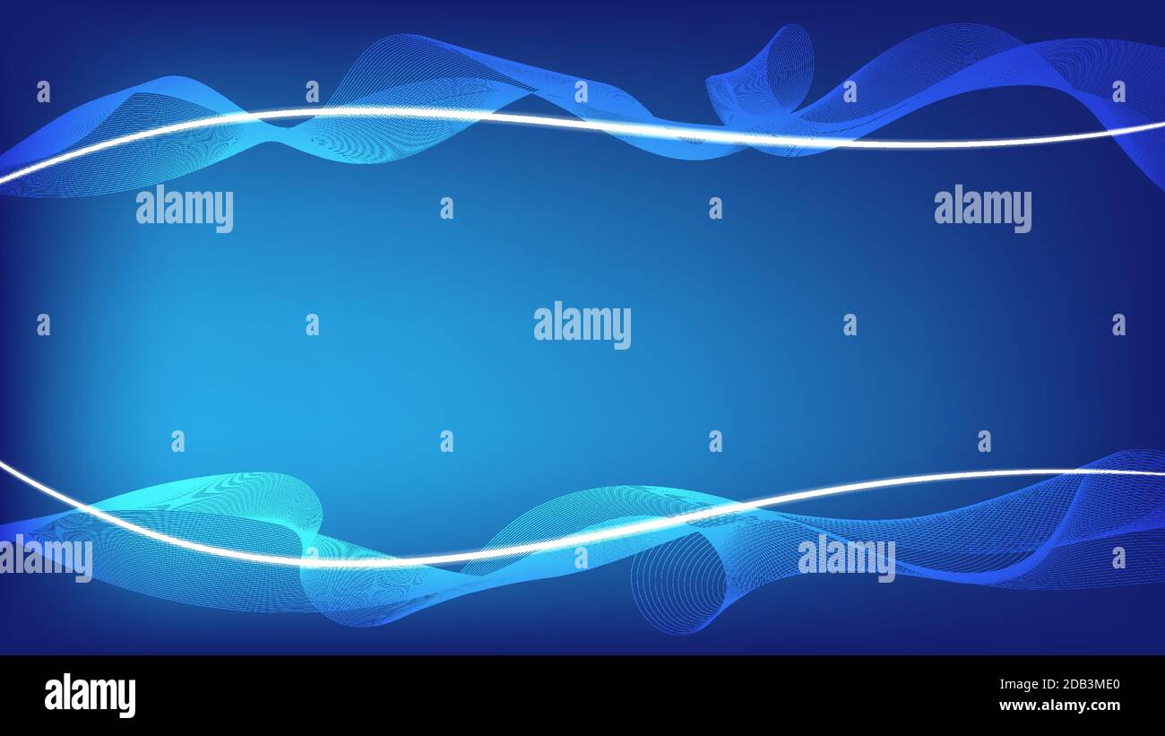 Abstract blue wave and light layout background vector illustration ...