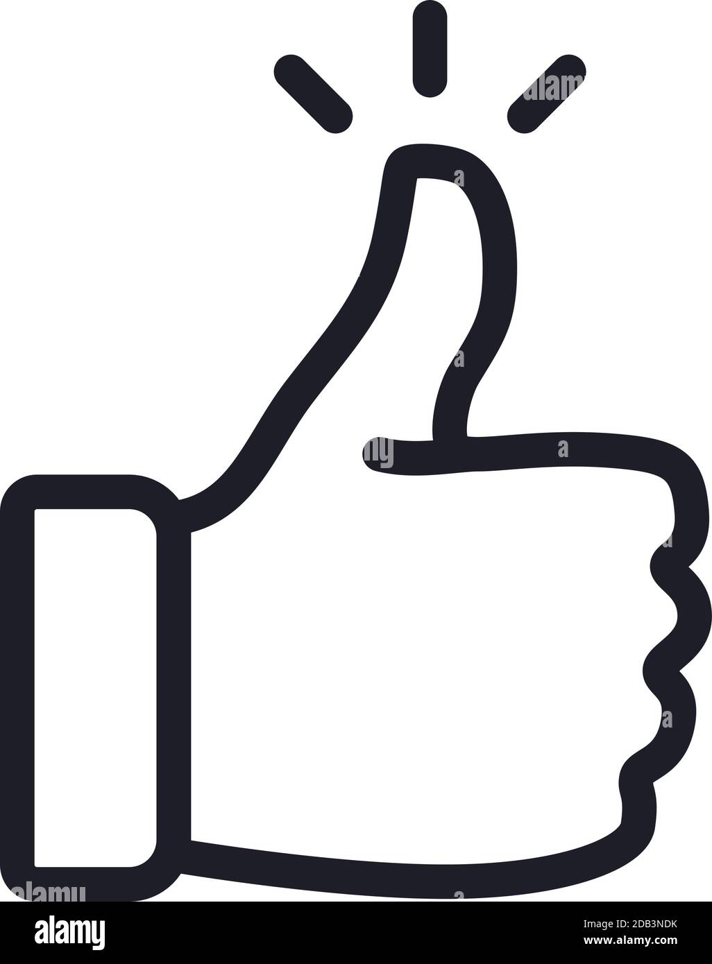 Like icon or thumb up and confirm symbol outline vector illustration ...